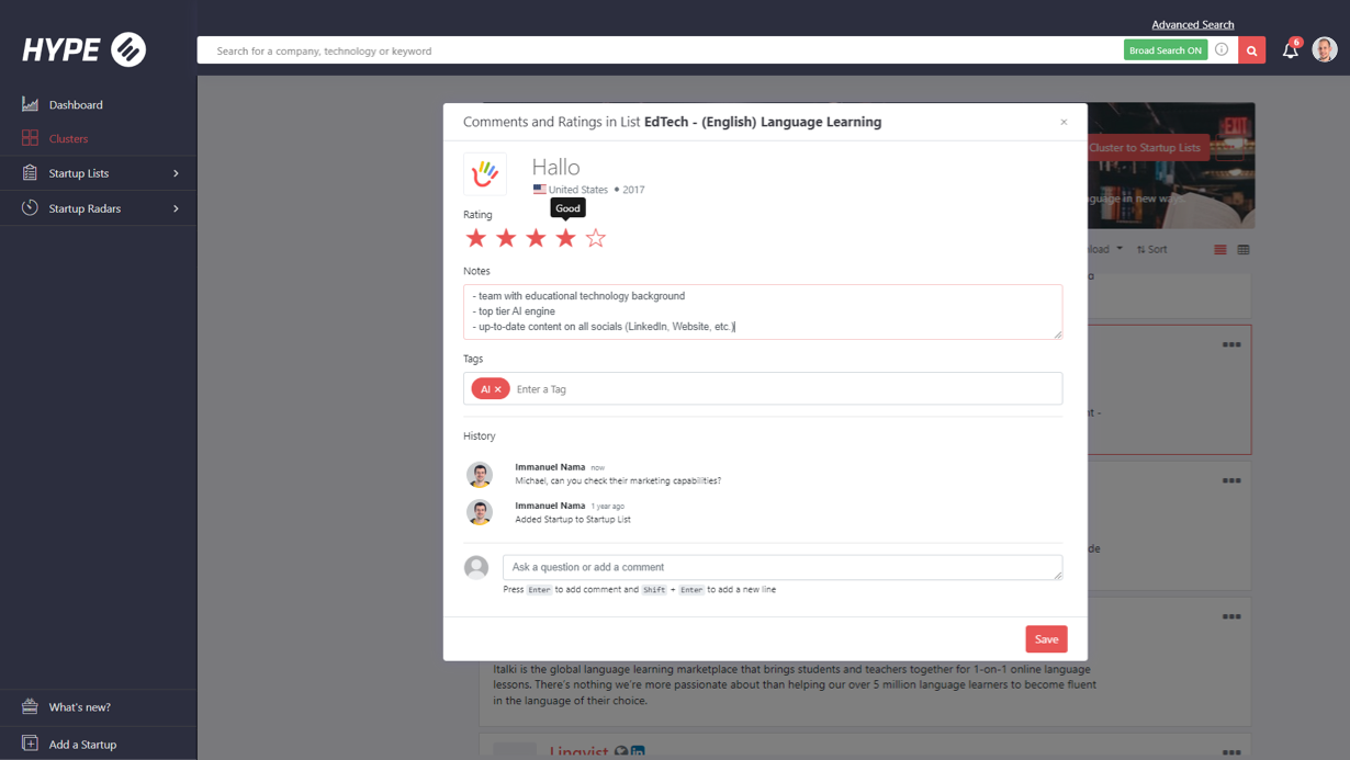 AI-Driven Startup Scouting Solution | HYPE Innovation
